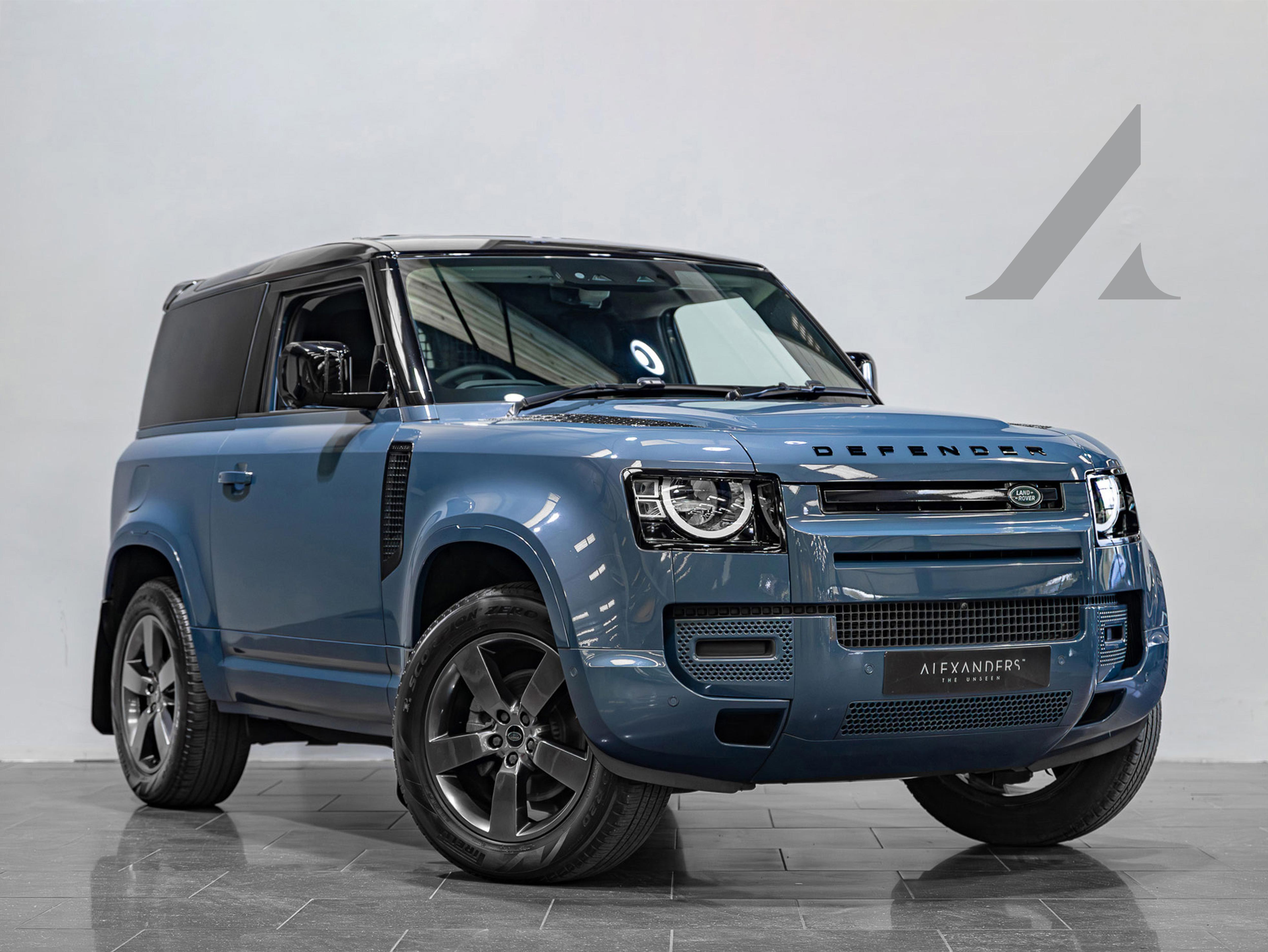 Blue Land Rover Defender